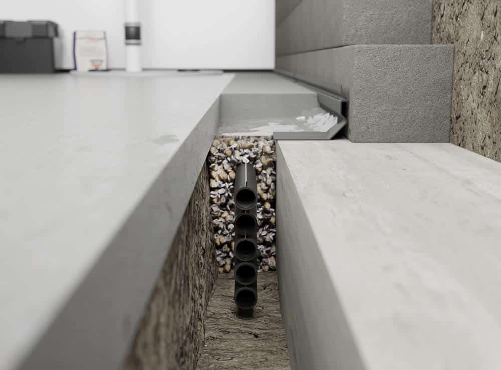 Interior French Drain System Installs by Drycrete Waterproofing